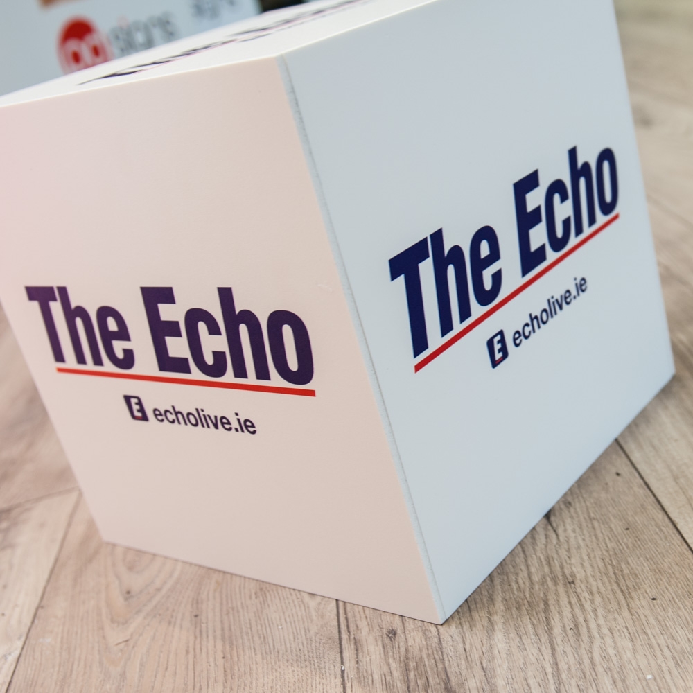 Branded Display Cubes Ireland | Pat Dennehy Signs | Corporate Branding